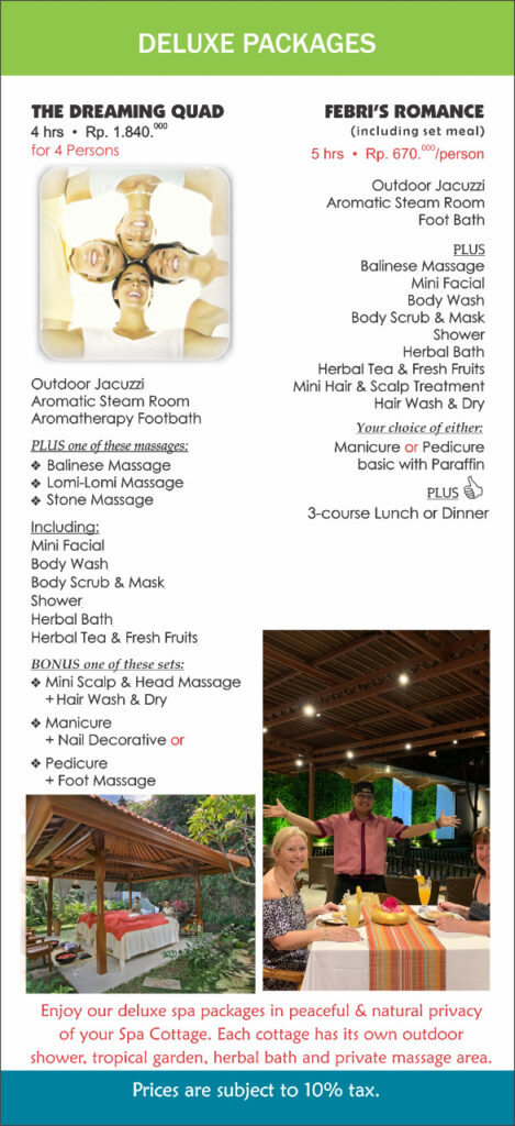 Full Menu | Febri's Hotel & Spa - Bali Hotel Kuta - Bali Cheap Hotel